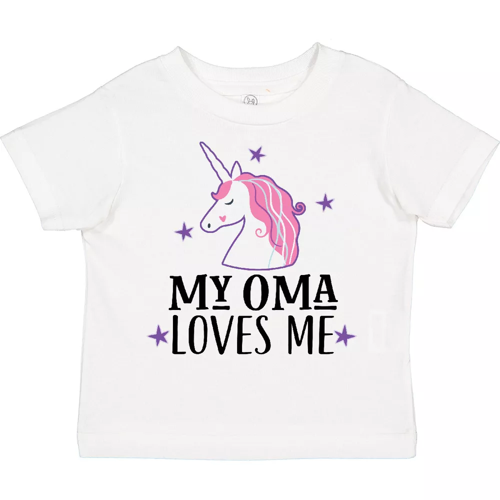 Bella Canvas My Oma Loves Me Girl Unicorn Outfit Toddler Shirt Childs Baby Child Toddler Shirt ...