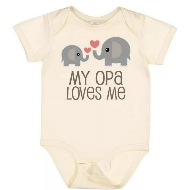 Bella Canvas My Opa Grandpa Loves Me Baby Elephant Boys Girls Grandson Bodysuit - Walmart.com
