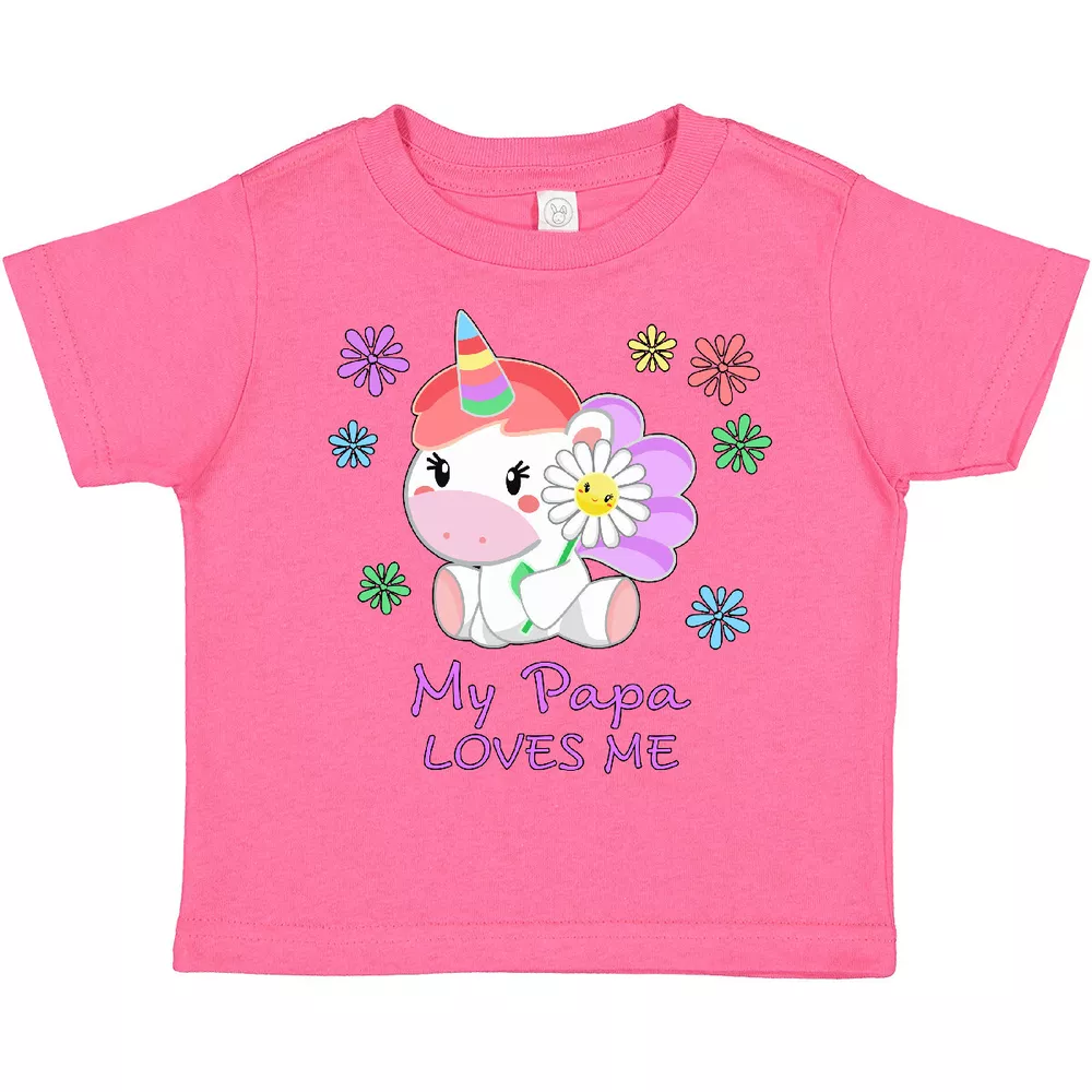 Bella Canvas My Papa Loves Me- Cute Unicorn Toddler Shirt Family Unicorns Daddy Toddler Shirt ...