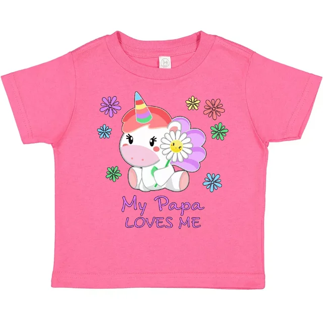 Bella Canvas My Papa Loves Me- Cute Unicorn Toddler Shirt Family Unicorns Daddy Toddler Shirt ...