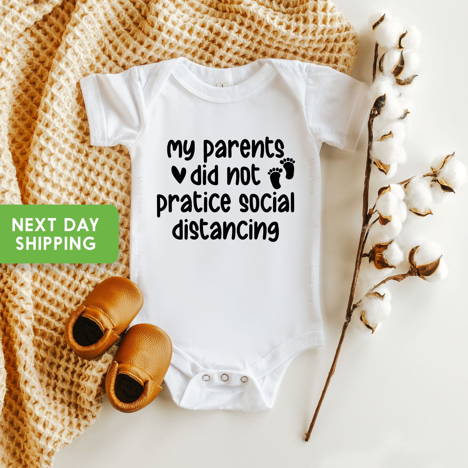 Bella Canvas My Parents Did Not Practice Social Distancing Onesie Funny Quarantine Baby Onesie ...