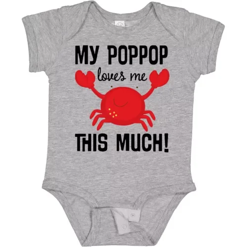 Bella Canvas My Poppop Loves Me Baby Bodysuit Loved By Grandchild Grandson Crab Hws Baby ...