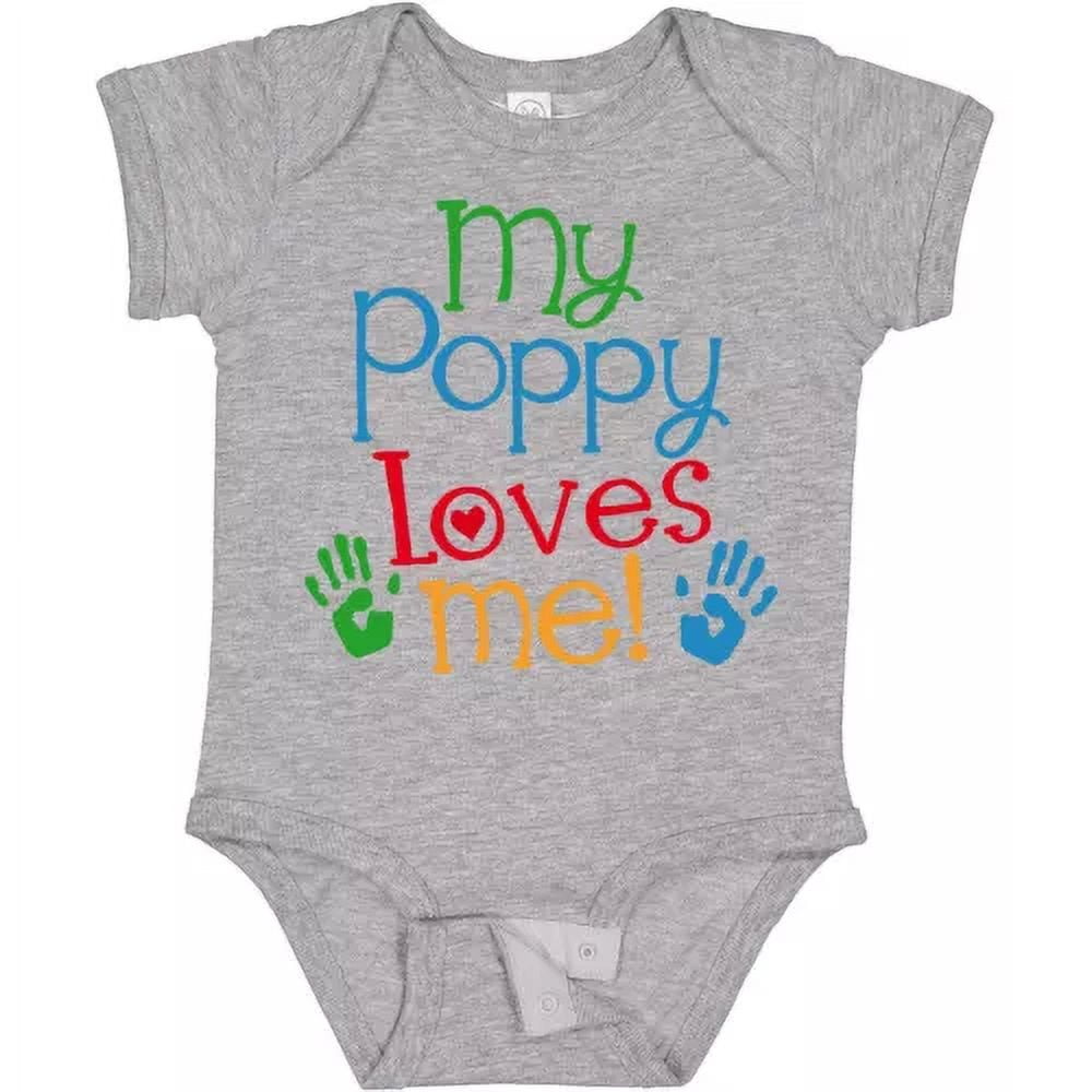 Bella Canvas My Poppy Loves Me Baby From Grandchild Childs Shower Grandpa Bodysuit - Walmart.com