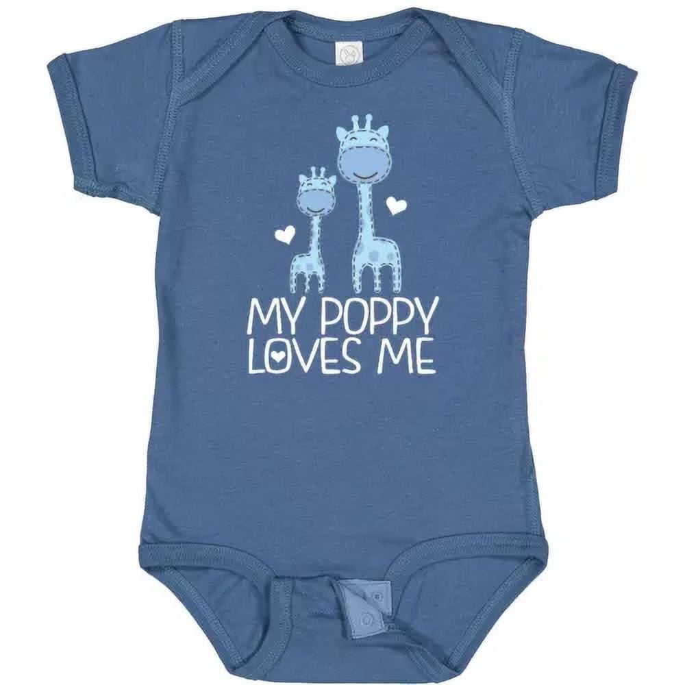 Bella Canvas My Poppy Loves Me Boys Giraffe Grandson Baby Grandpa From Zoo Bodysuit - Walmart.com