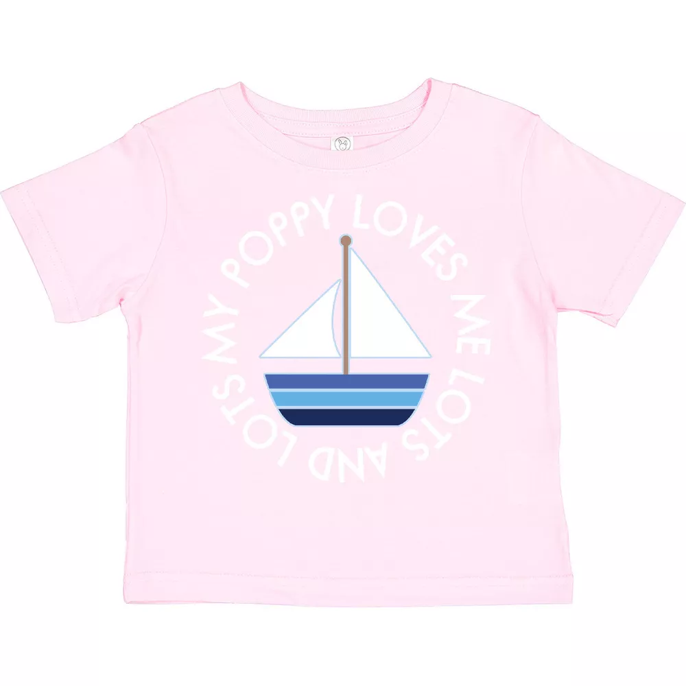 Bella Canvas My Poppy Loves Me Grandson Sailboat Boys Toddler Shirt Grandpa Gift Toddler Shirt ...