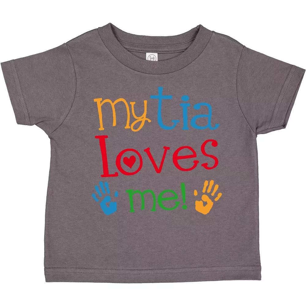 Bella Canvas My Tia Loves Me Toddler Shirt Childs Clothing Baby Shower Child Kid Toddler Shirt ...