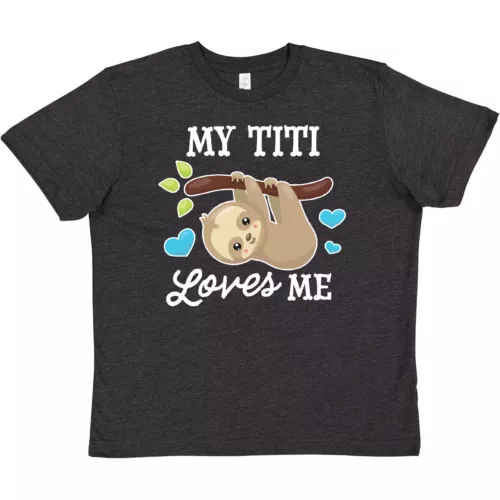 Bella Canvas My Titi Loves Me With Sloth And Hearts Animals Kids Aunt Toddler Shirt - Walmart.com