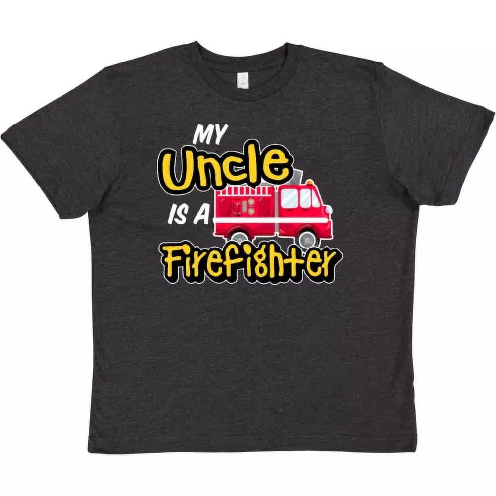 Bella Canvas My Uncle Is A Firefighter With Fire Truck Toddler T-Shirt ...