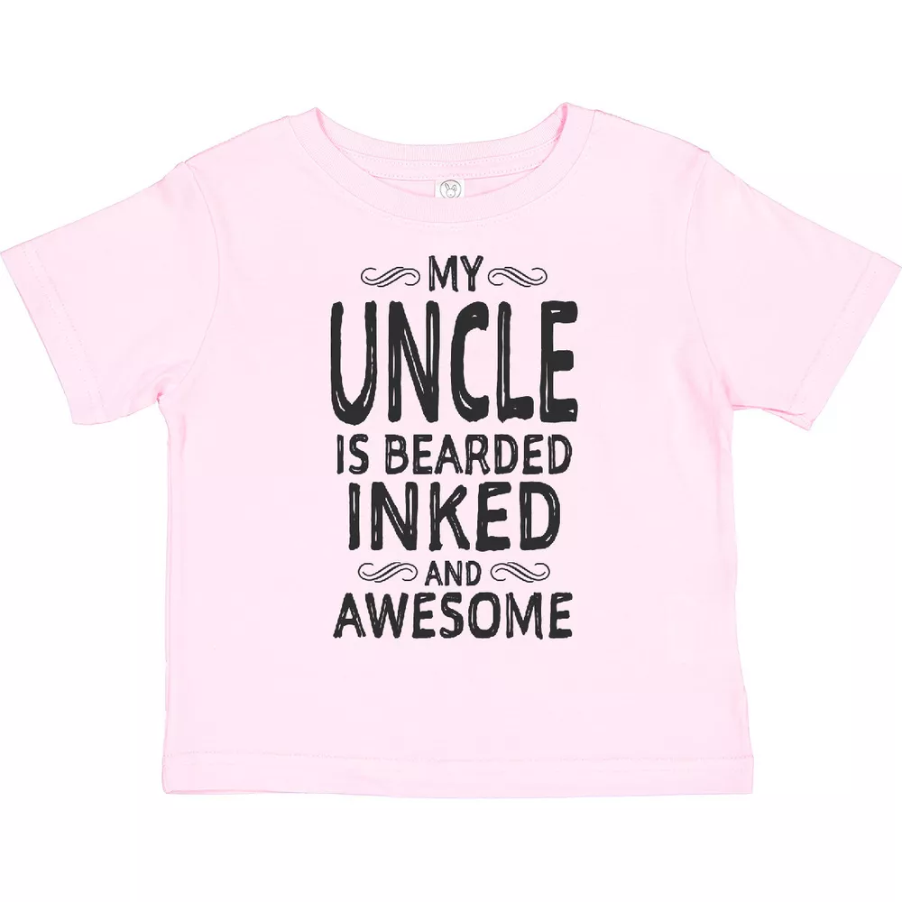 Bella Canvas My Uncle Is Bearded Inked And Awesome Toddler Shirt Men ...