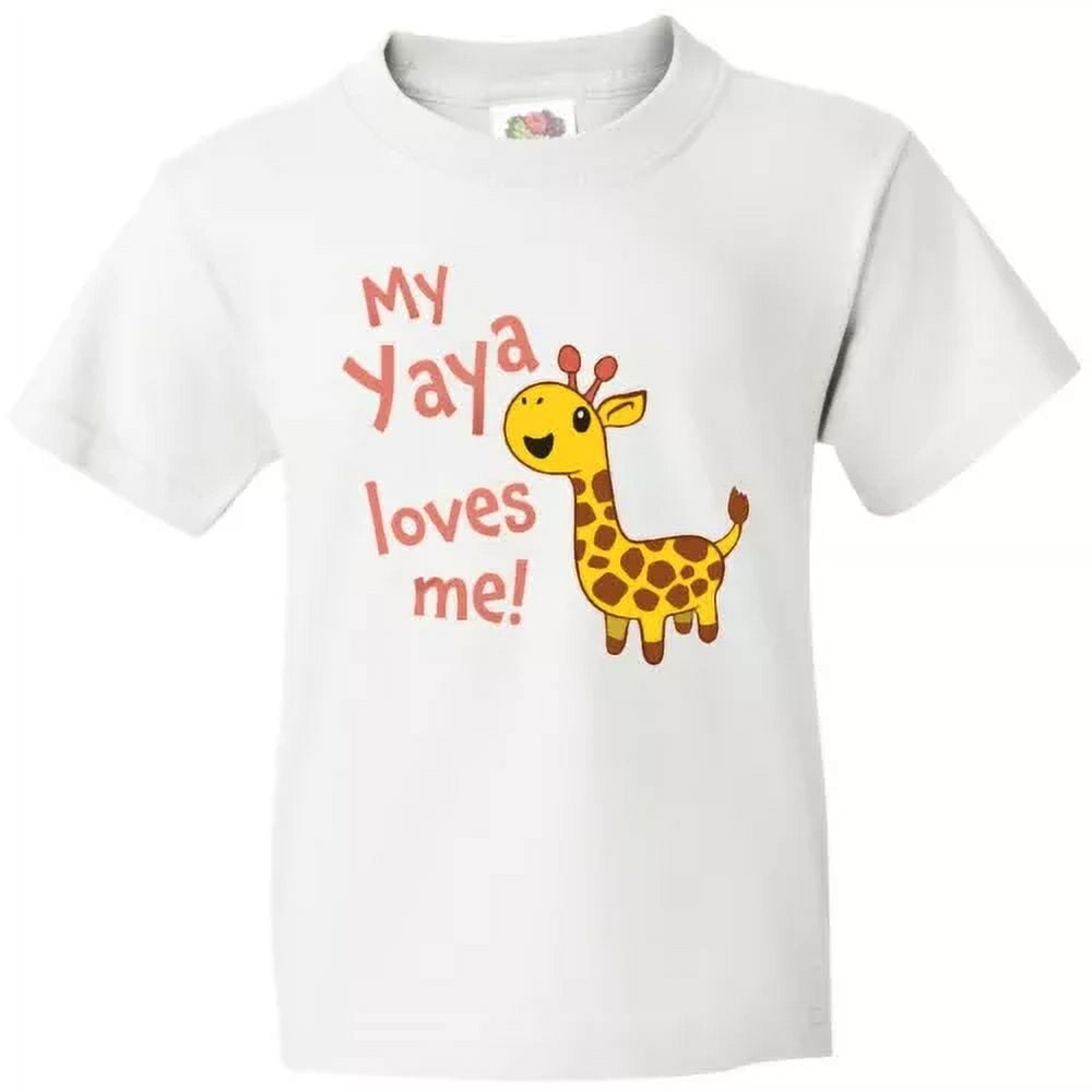 Bella Canvas My Yaya Loves Me- Cute Giraffe Giraffes Grandma For Calf Toddler Shirt - Walmart.com