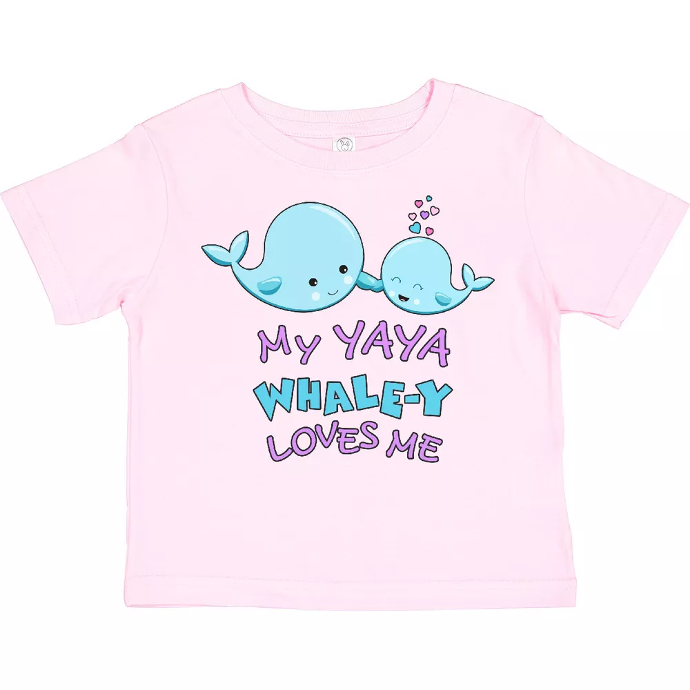 Bella Canvas My Yaya Whale-y Loves Me Toddler Shirt Family Cute Grandma Gran Blue Toddler Shirt ...