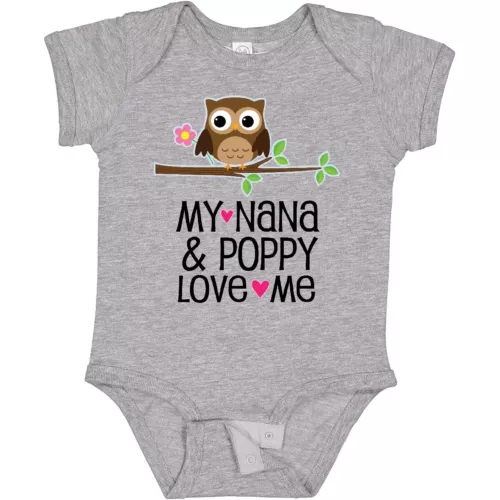 Bella Canvas Nana And Poppy Love Me Baby Bodysuit From Childs Girl Shower One-Piece Baby ...