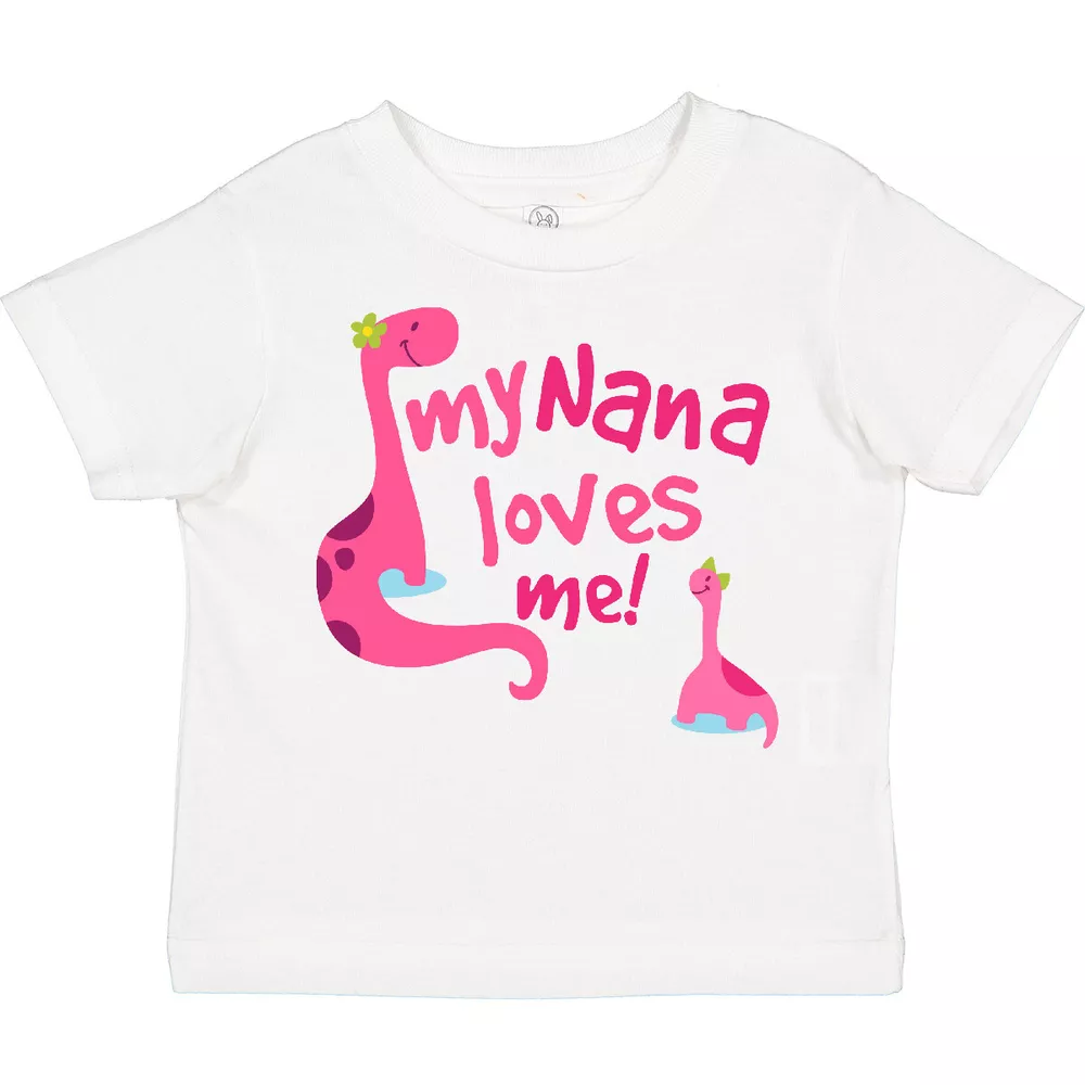Bella Canvas Nana Loves Me Dinosaur Toddler Shirt Grandma Granddaughter Pink Cute Toddler Shirt ...