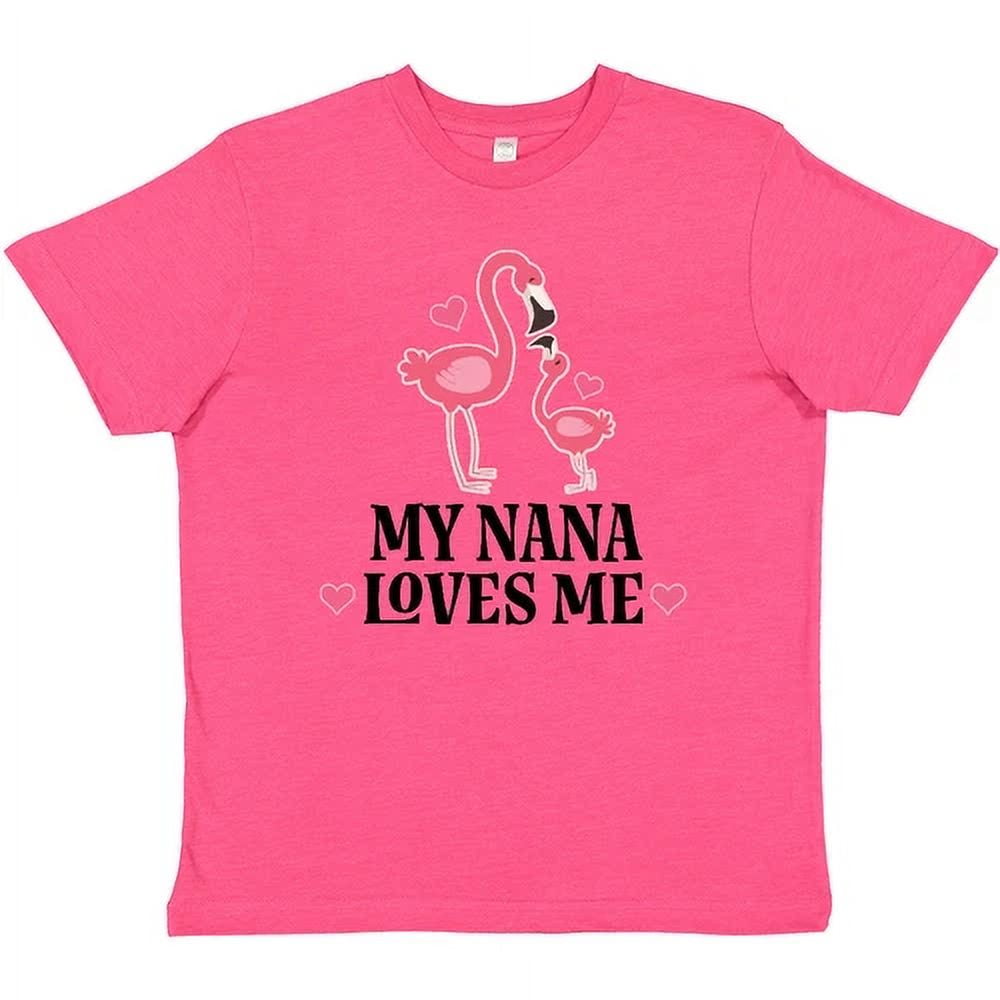 Bella Canvas Nana Loves Me Girl Flamingo Toddler T-Shirt Grandchild Grandkids Childs - Walmart.com