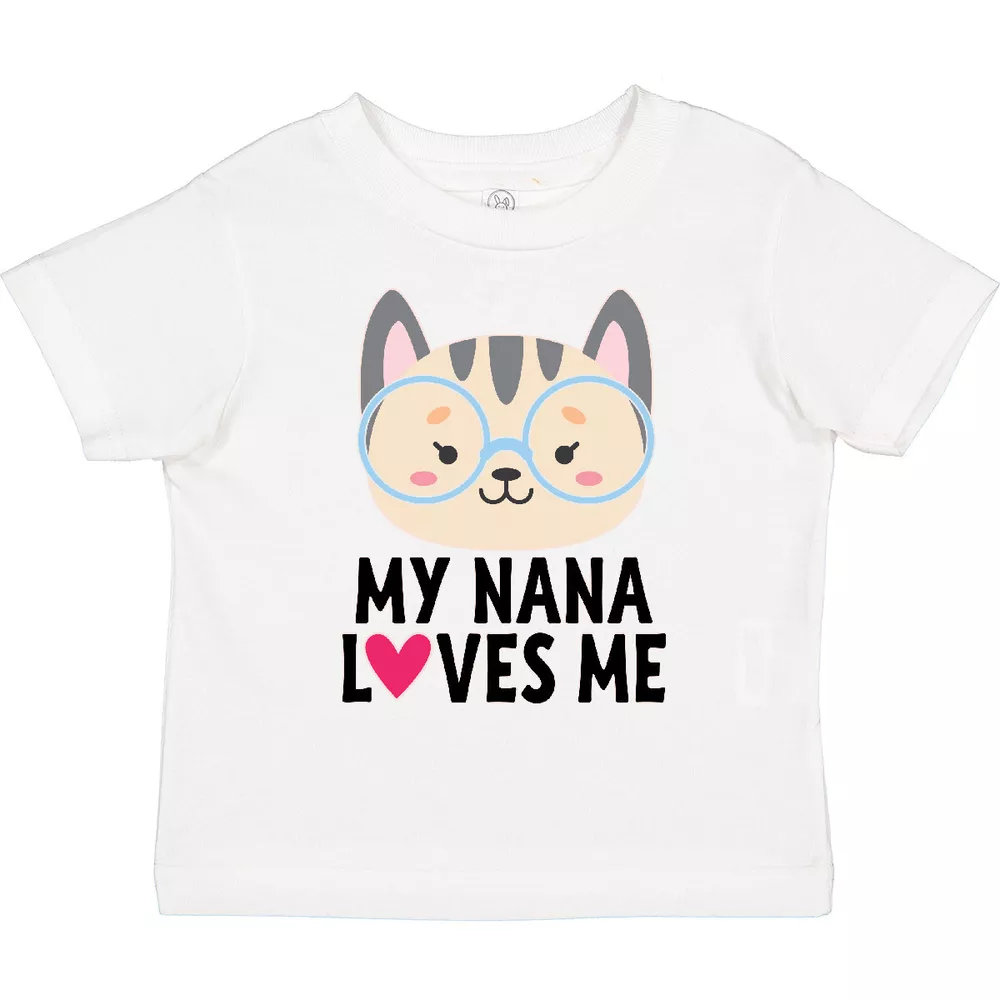 Bella Canvas Nana Loves Me Grandchild Toddler Shirt From Girls Childs Kitty Child Toddler Shirt ...