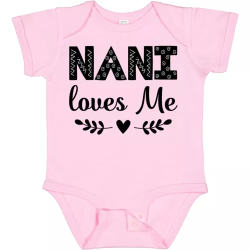 Bella Canvas Nani Loves Me Baby Clothes Baby Bodysuit Girls Grandchild Grandkids Bodysuit ...