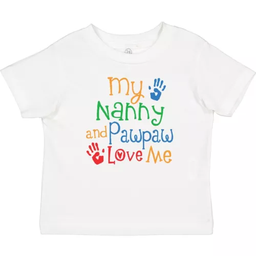 Bella Canvas Nanny And Pawpaw Love Me Baby Toddler Shirt Gift From Childs Boy Girl Infant ...