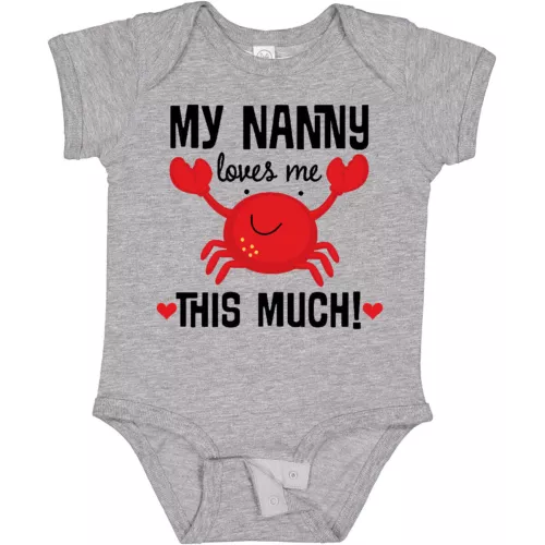 Bella Canvas Nanny Loves Me Grandson Baby Bodysuit From Grandkids Childs Boys Girls Bodysuit ...