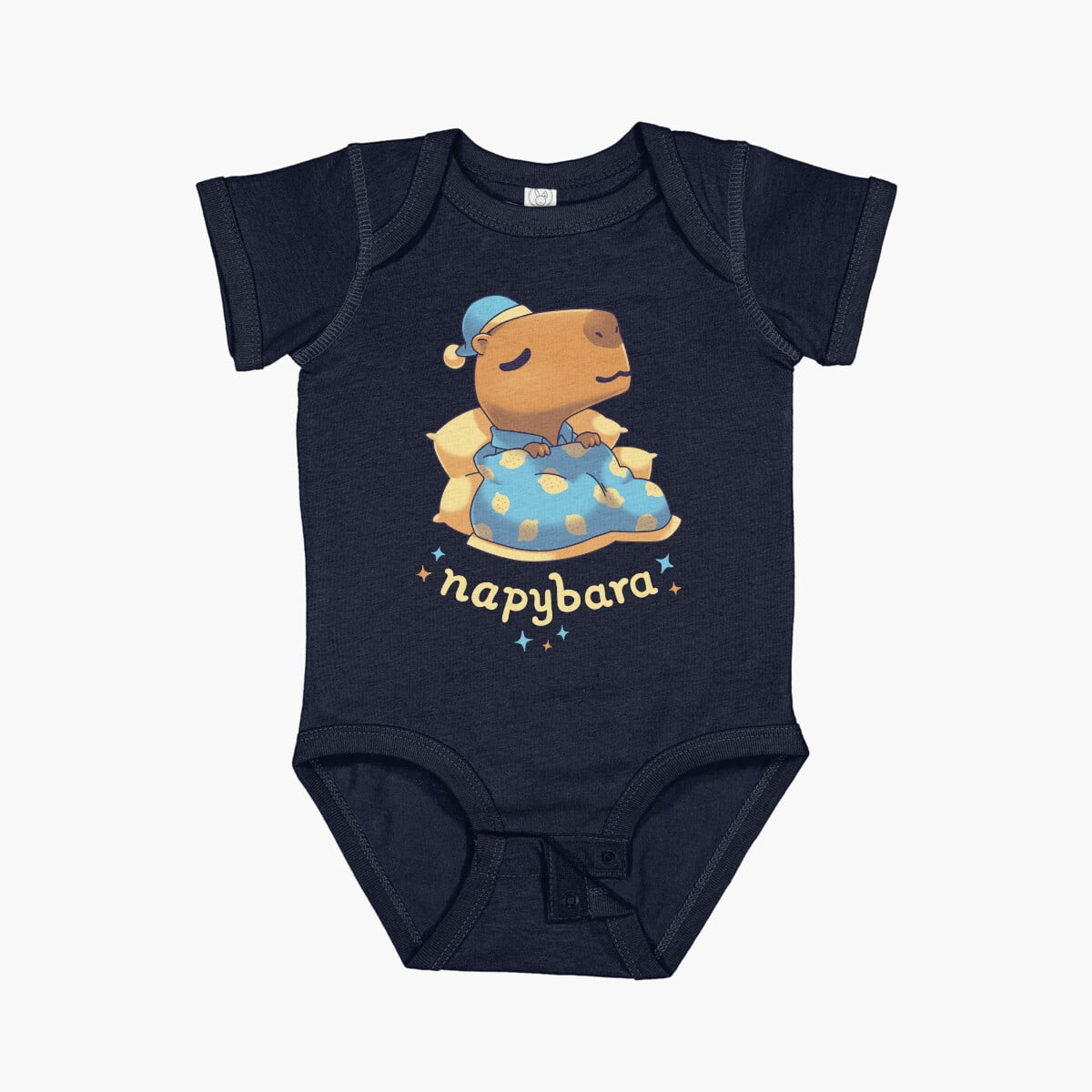 Bella Canvas Napybara Cute Capybara Nap Short Sleeve Baby One-Piece ...