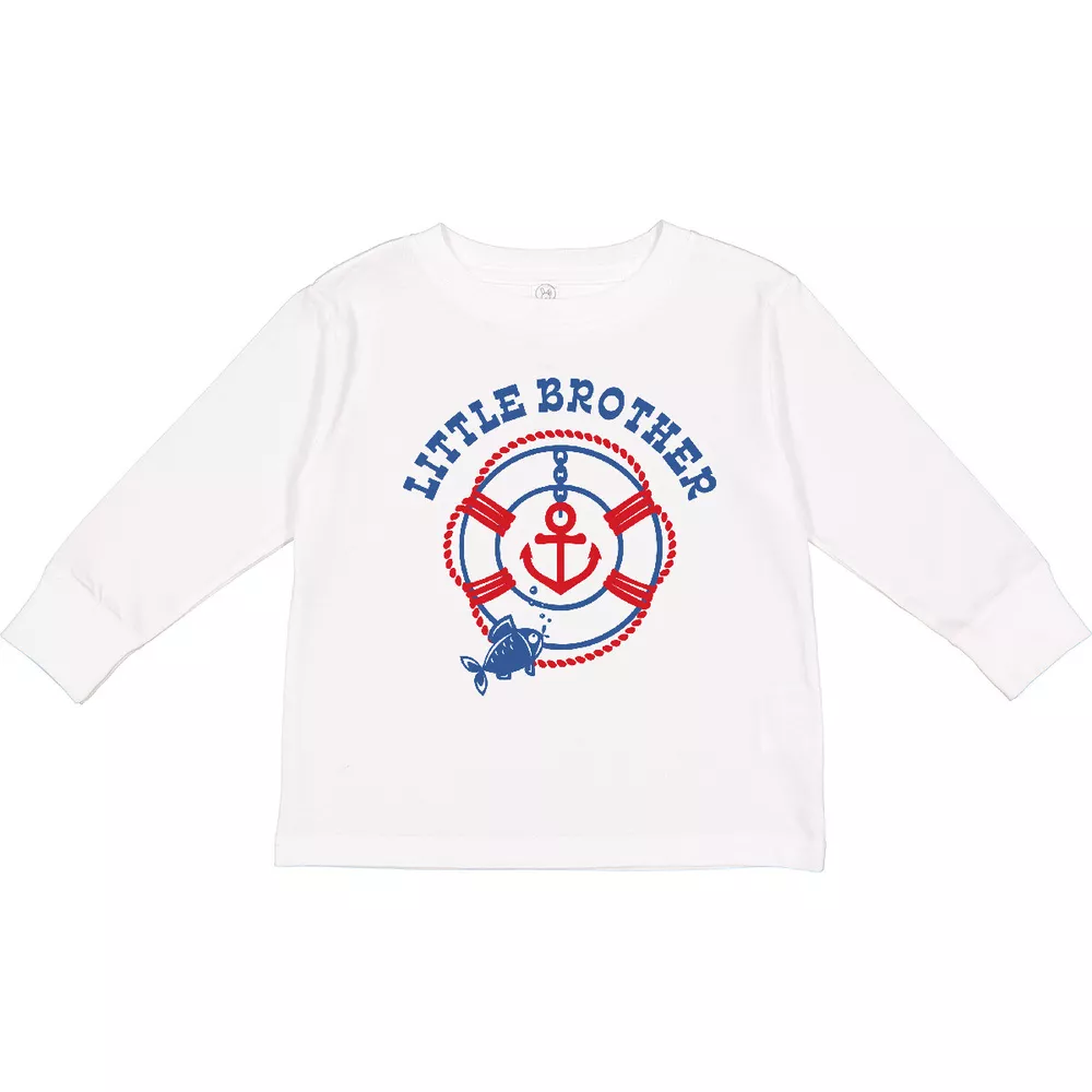 Bella Canvas Nautical Little Brother Toddler Long Sleeve Toddler Shirt ...