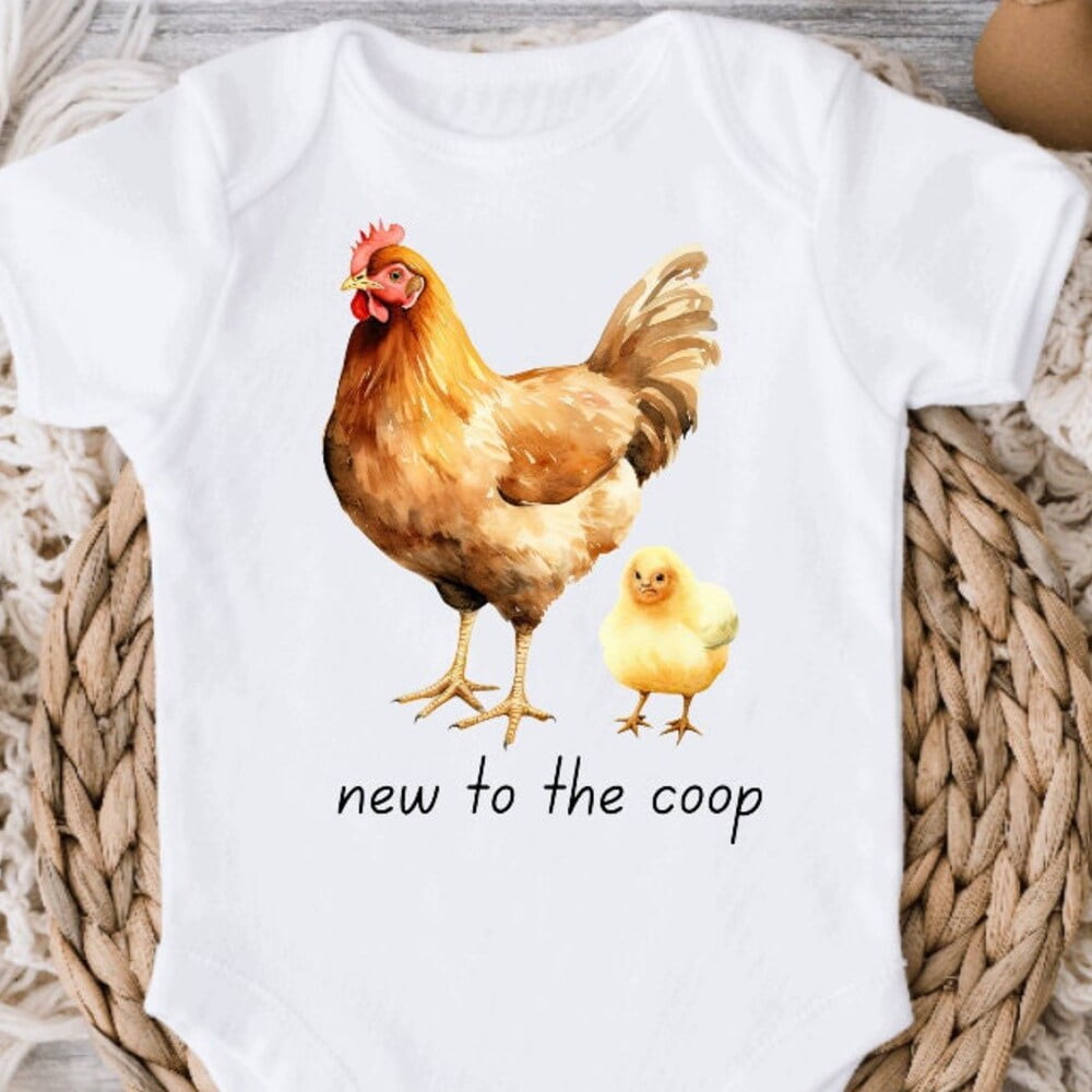 Bella Canvas with New To The Coop, Hen And Baby Chick, Loves Chickens ...