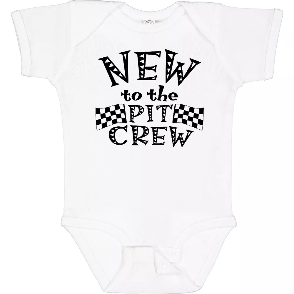 Bella Canvas New To The Pit Crew Racing Flags Baby Bodysuit Kids Race ...
