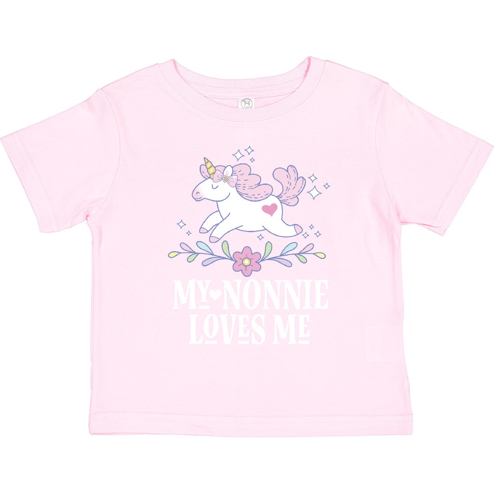 Bella Canvas Nonnie Loves Me Granddaughter Unicorn Toddler Shirt Grandkids Girls Toddler Shirt ...