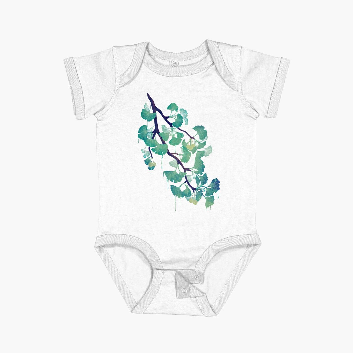 Bella Canvas O Ginkgo (In Green) Short Sleeve Baby One-Piece Newborn ...