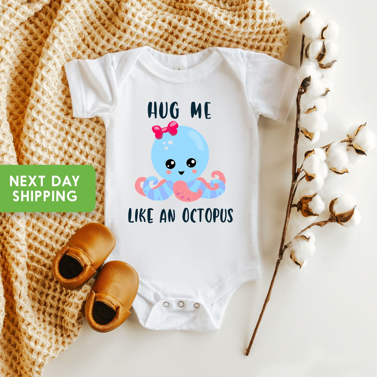 Bella Canvas Octopus Onesie Funny Baby Onesie Octopus Baby Shower, Hug ...