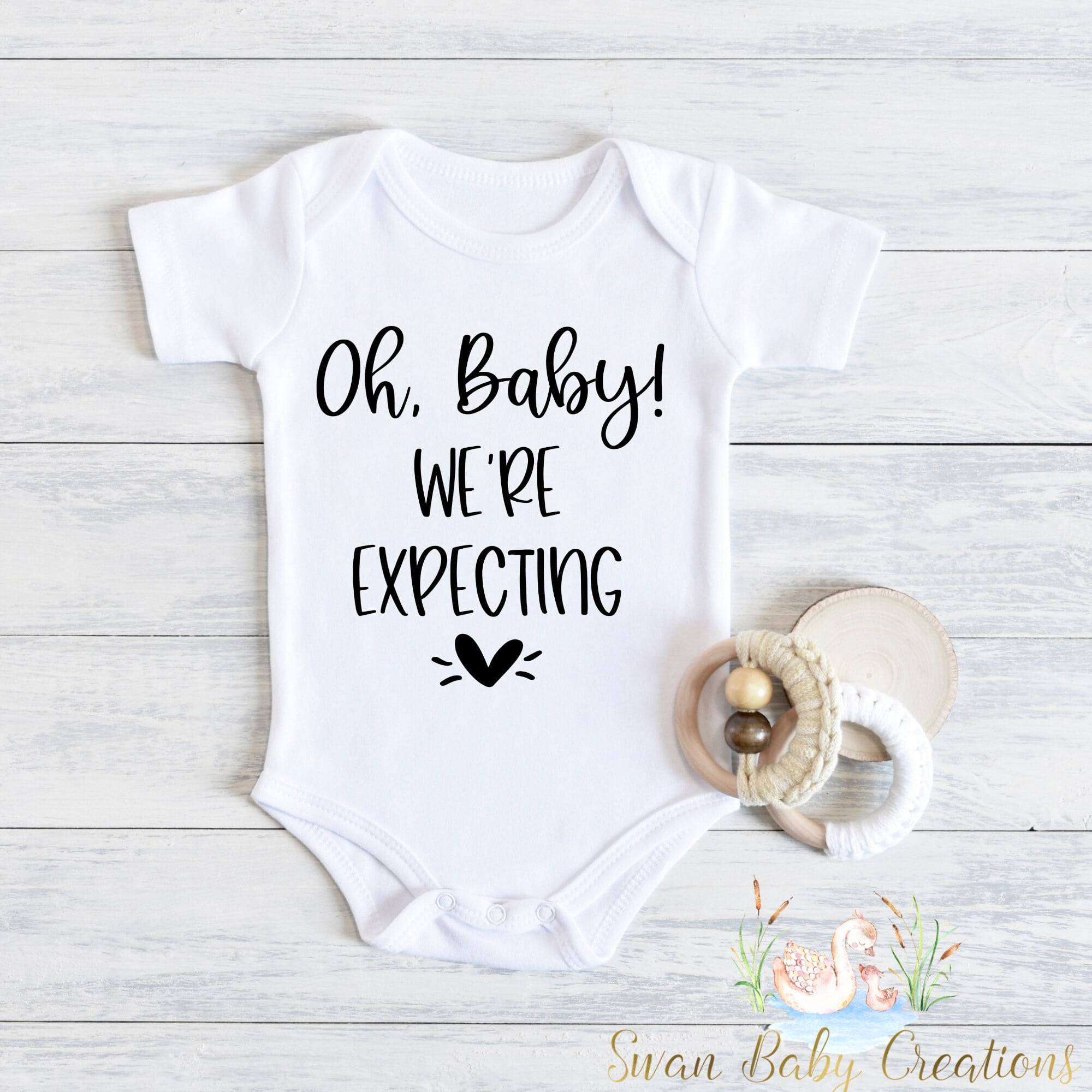 Bella Canvas with Oh Baby Were Expecting Baby Announcement, Pregnancy Announcement, Announcement ...