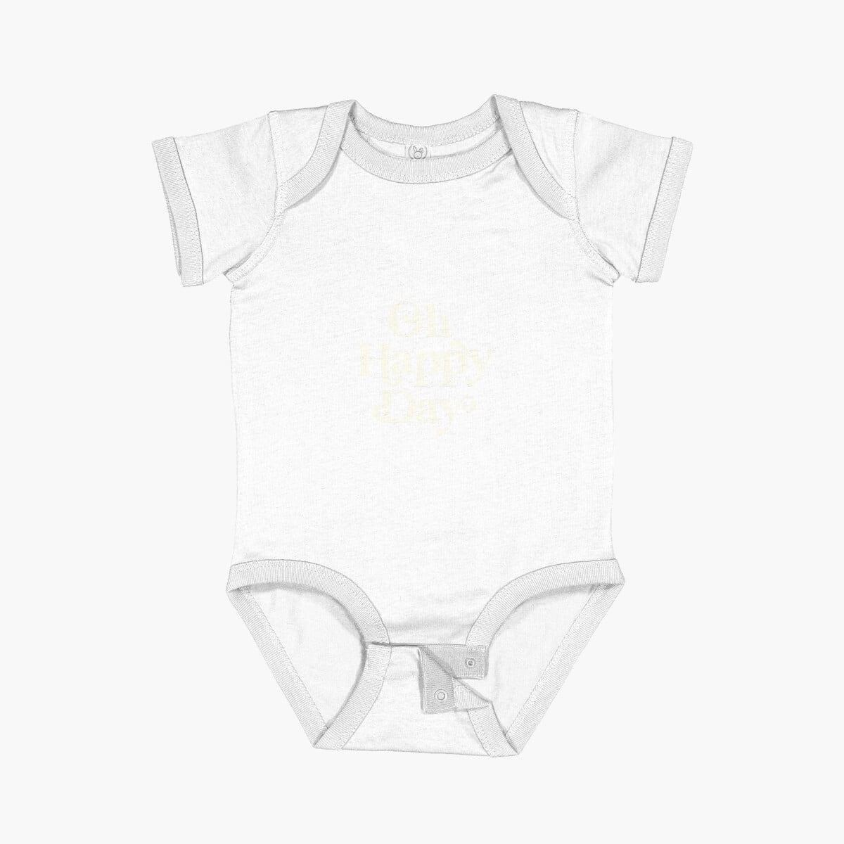 Bella Canvas Oh Happy Day In Clam Shell And Vanilla Short Sleeve Baby ...