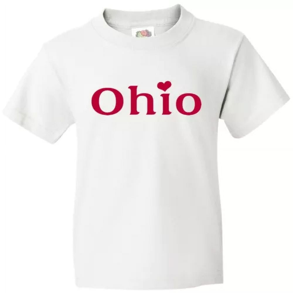 Bella Canvas Ohio In Red Text With Heart State Home City Town Sports ...
