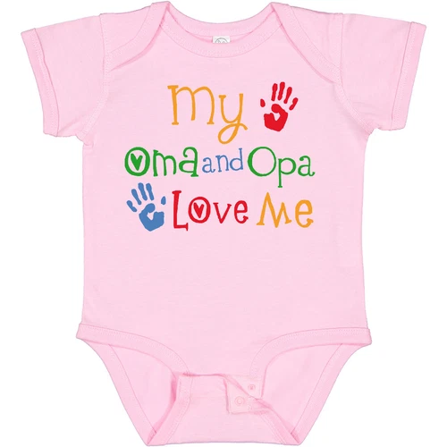 Bella Canvas Oma And Opa Love Me Grandchild Baby Bodysuit My Loves Grandson Kids Baby Bodysuit ...