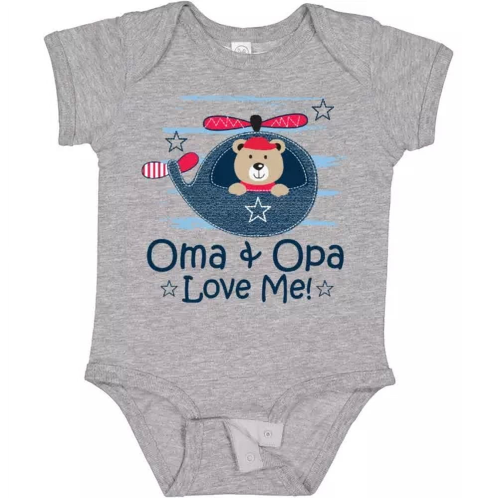 Bella Canvas Oma And Opa Love Me Grandson Baby Bodysuit From Grandchild Childs Boys Bodysuit ...