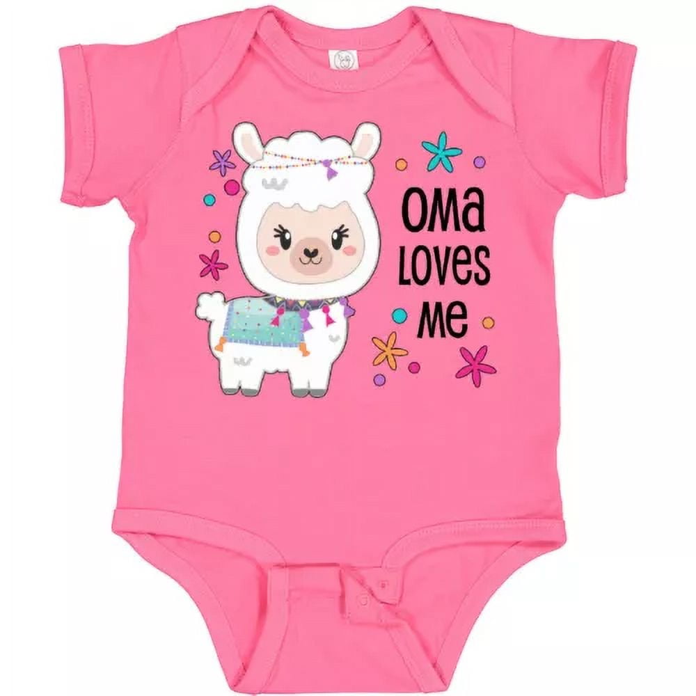 Bella Canvas Oma Loves Me- Cute And Happy Llama Baby Llamas Grandma Family Bodysuit - Walmart.com
