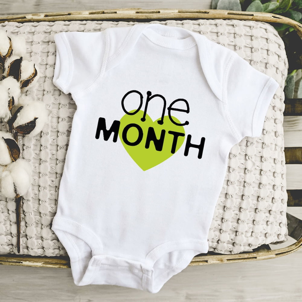 Bella Canvas with One Month Birthday, Birthdays, One Month Milestone ...