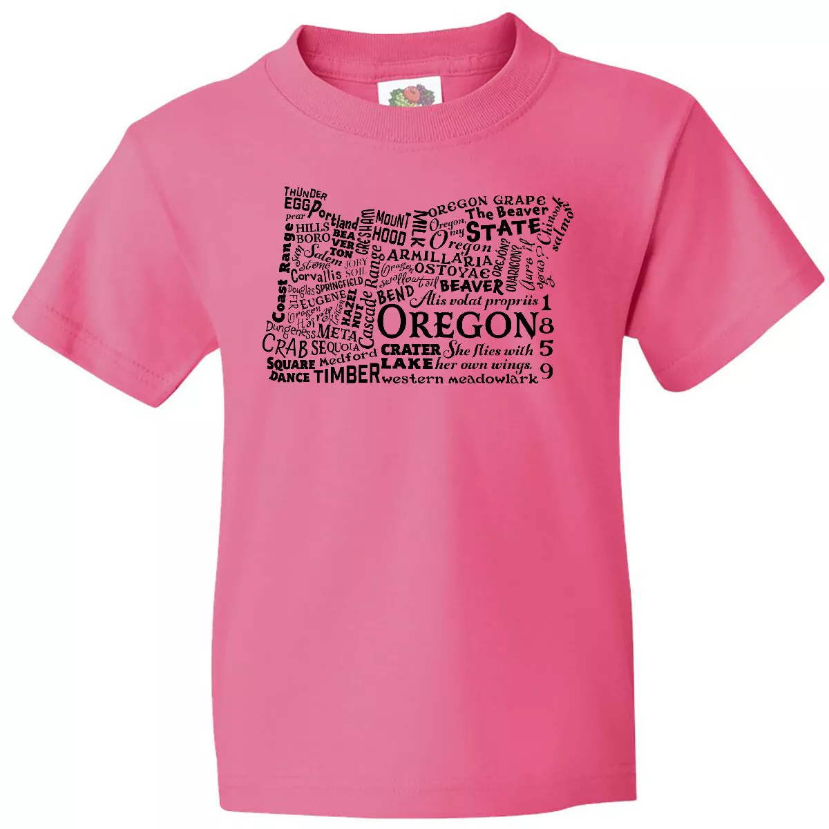 Bella Canvas Oregon Word Salad- State Outline Toddler T-Shirt Home ...