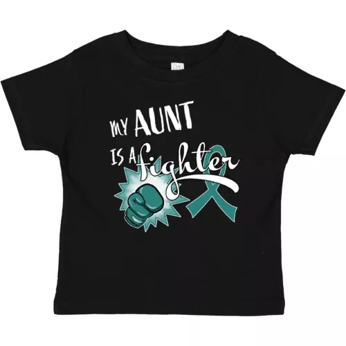 Bella Canvas Ovarian Cancer Awareness My Aunt Is A Fighter Baby Toddler Shirt Family Love ...
