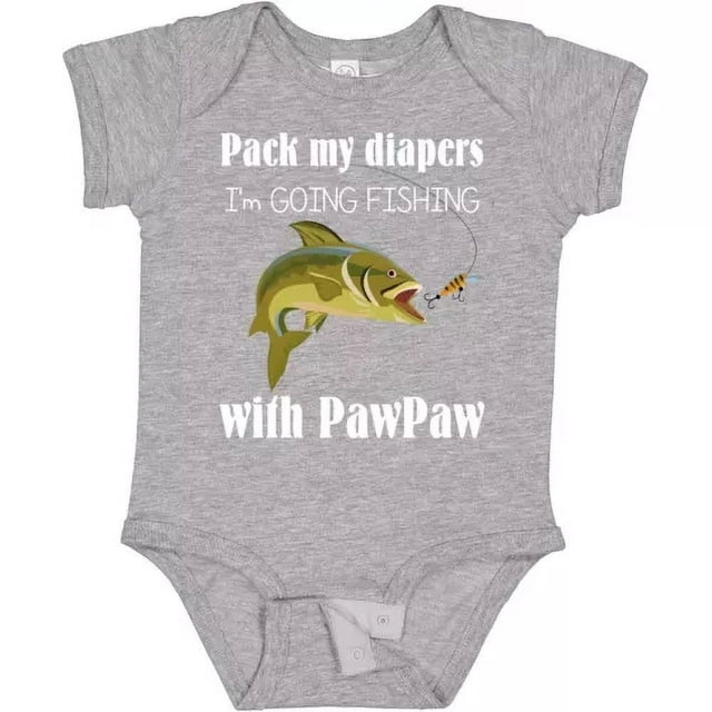 Bella Canvas Pack My Diapers I'm Going Fishing With Pawpaw (white) Baby Me Bodysuit - Walmart.com