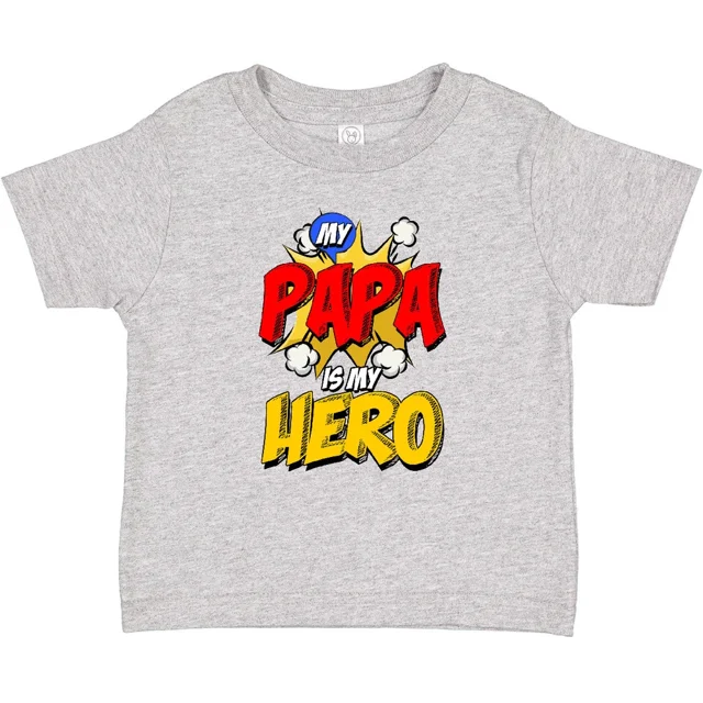 Bella Canvas Papa Is My Hero Baby Toddler Shirt Fathers Infant Tees Shower Clothing Toddler ...