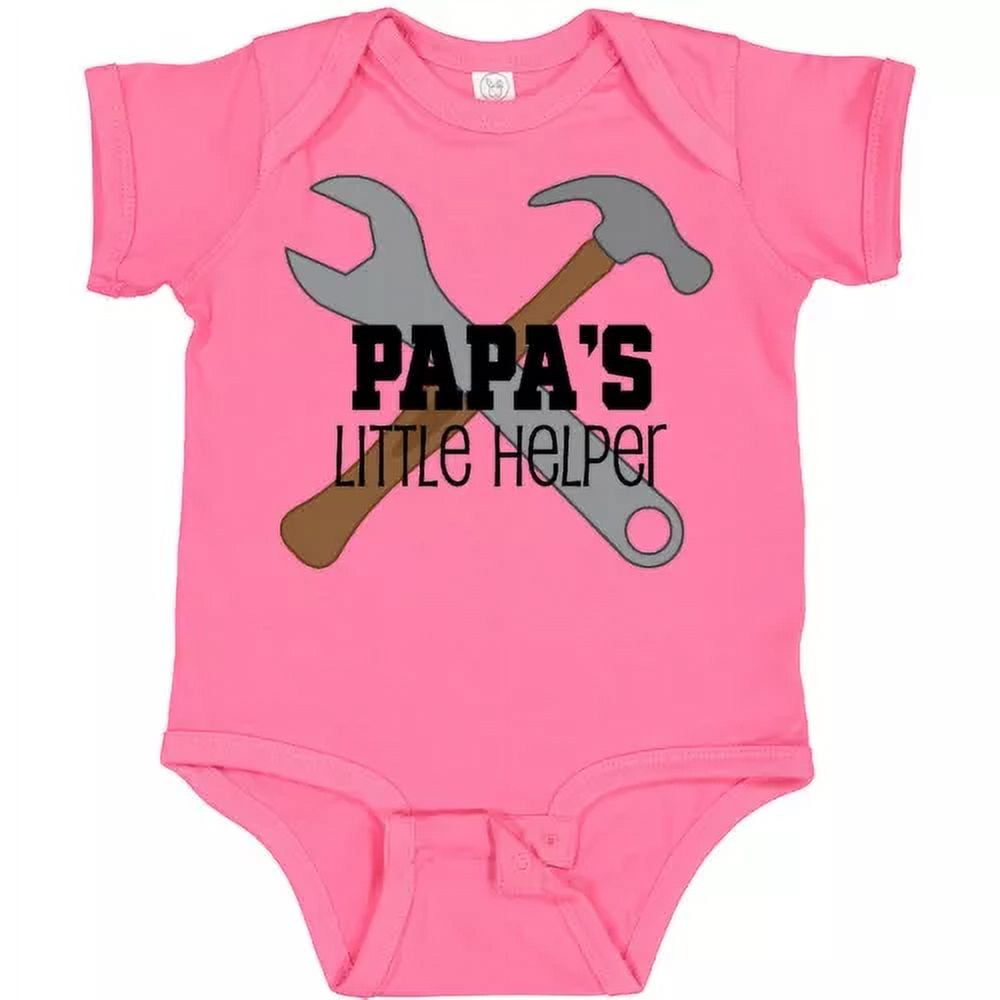 Bella Canvas Papa'S Little Helper Baby Bodysuit Papa From Grandson Tools Cute Hws Baby Bodysuit ...