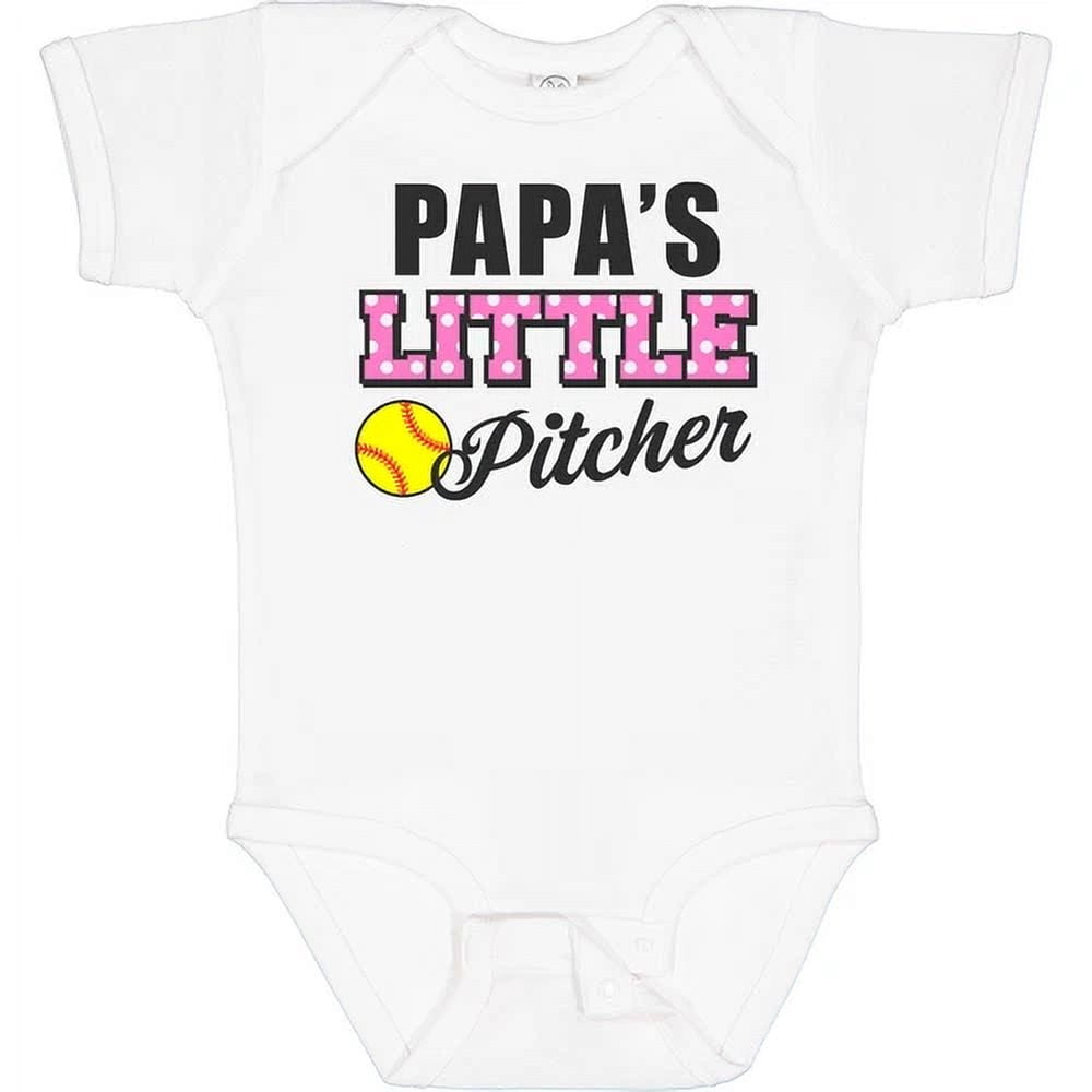 Bella Canvas Papas Little Pitcher Softball Baby Sports Kids Papa I Love ...