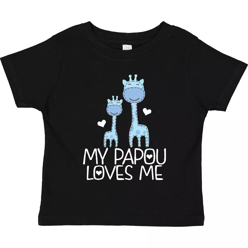Bella Canvas Papou Grandpa Loves Me Boys Giraffe Toddler Shirt My Gift From Cute Toddler Shirt ...
