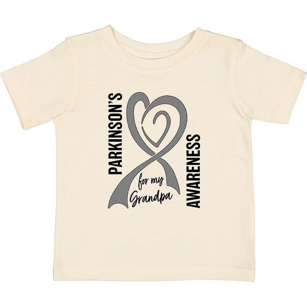 Bella Canvas Parkinson's Disease Awareness- For My Grandpa Baby Toddler Shirt Gray Ribbon ...