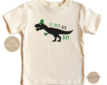Bella Canvas Patricks Day Trex Kid St Patt-rex Boy Boys St Patricks Day ...