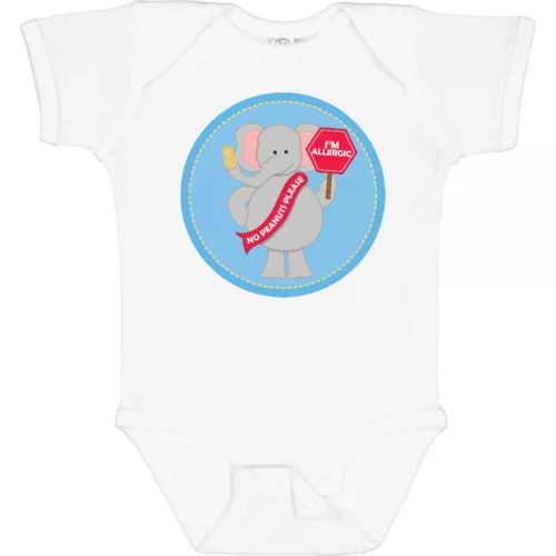 Bella Canvas Peanut Allergy Elephant Infant Creeper Nut Food Allergies Im Allergic Bodysuit ...
