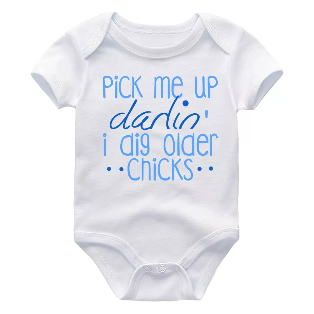 Bella Canvas Pick me up Darlings I Dig Older Chics Funny Humor Newborn ...