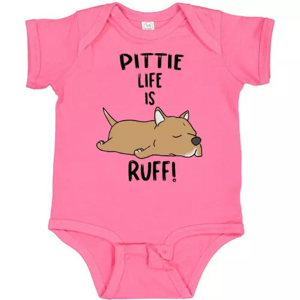 Bella Canvas Pittie Life Is RUFF! Pit Bull Tan Baby Animals Dogs Lover ...