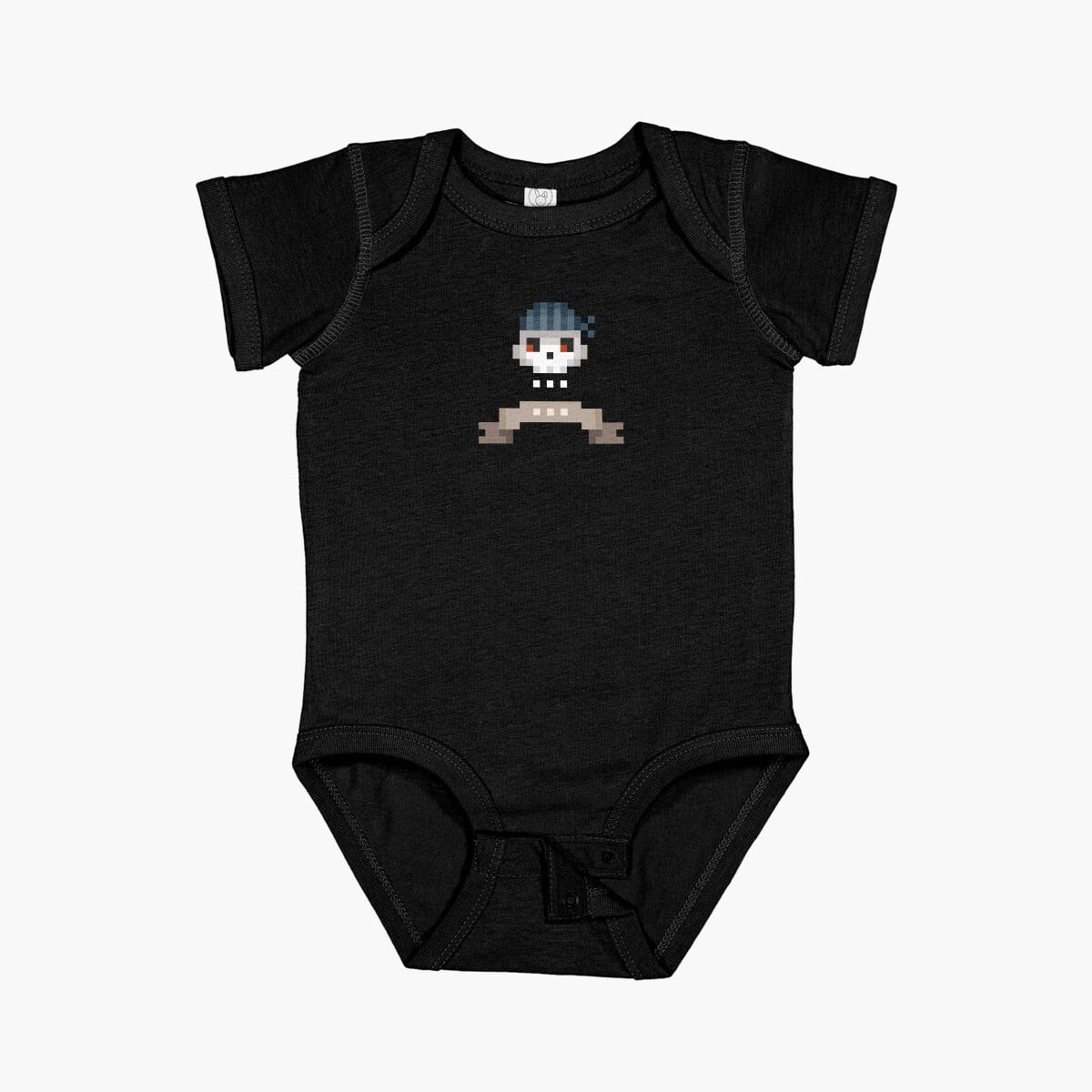 Bella Canvas Pixel Pirate Skull Short Sleeve Baby One-Piece Newborn ...