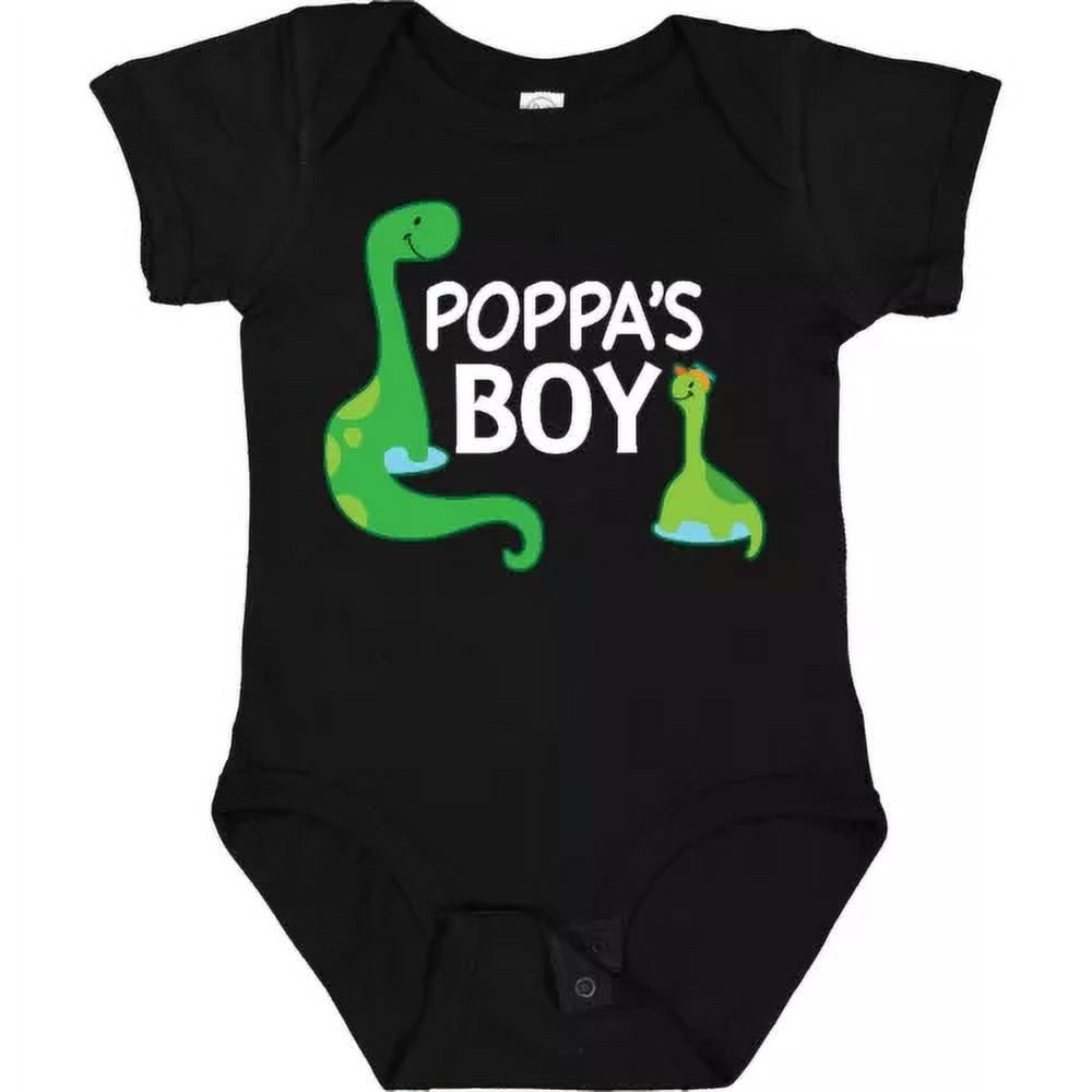 Bella Canvas Poppa's Boy Grandson Dinosaur Baby Poppa Grandkids Boys Cute Bodysuit - Walmart.com